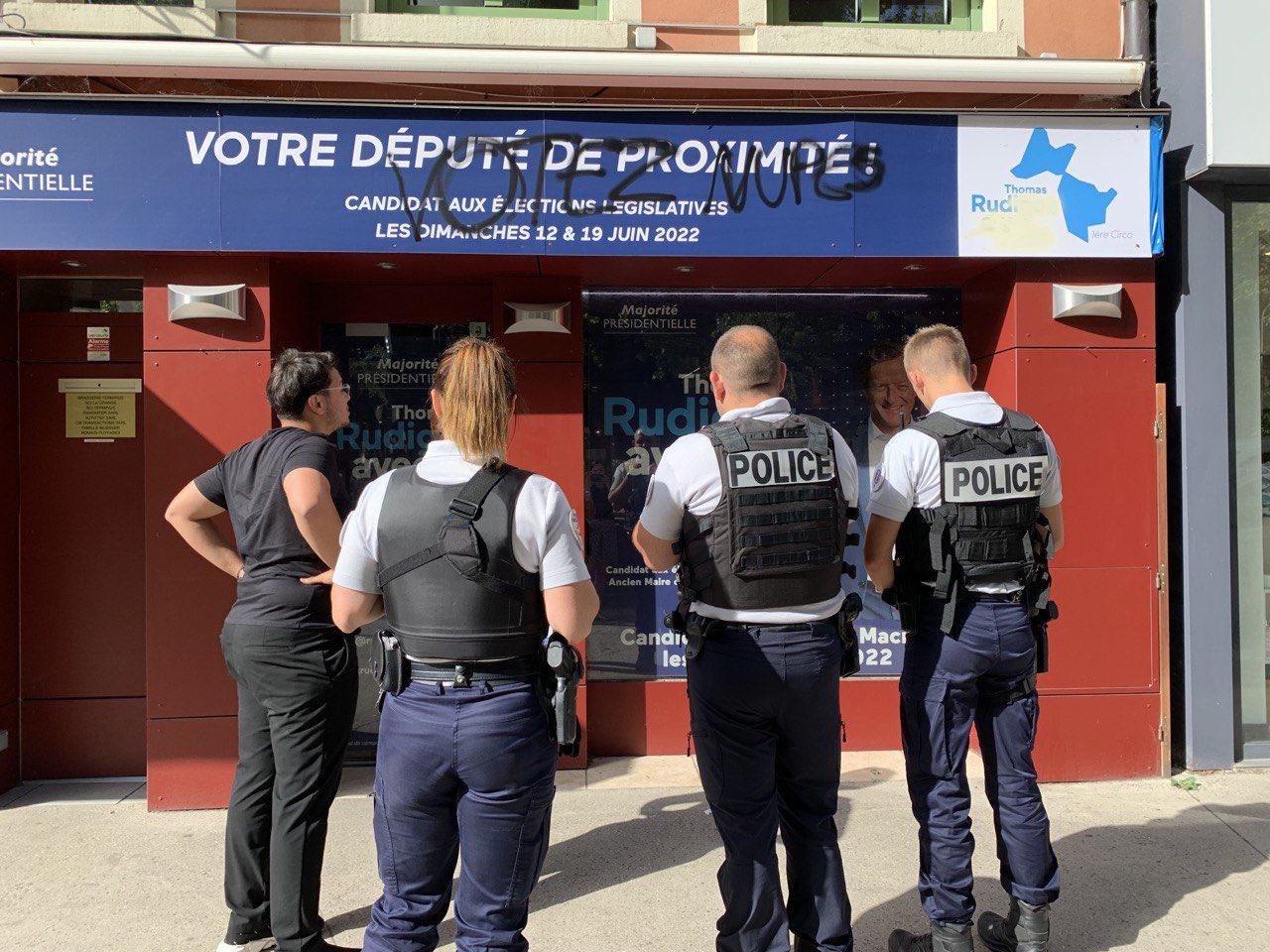 Lyon : le local de campagne du député sortant Thomas Rudigoz tagué ...