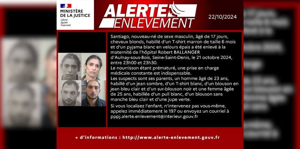 Alerte enlèvement : un bébé de 17 jours disparu en Seine-Saint-Denis - Radio SCOOP